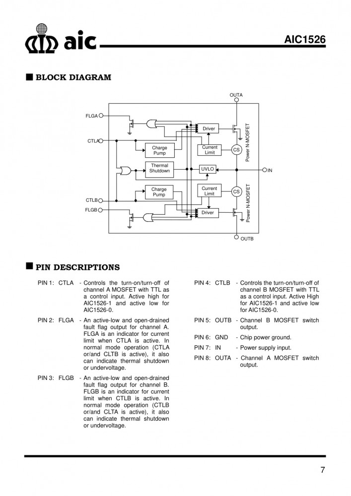 AIC1526 datasheet page 7