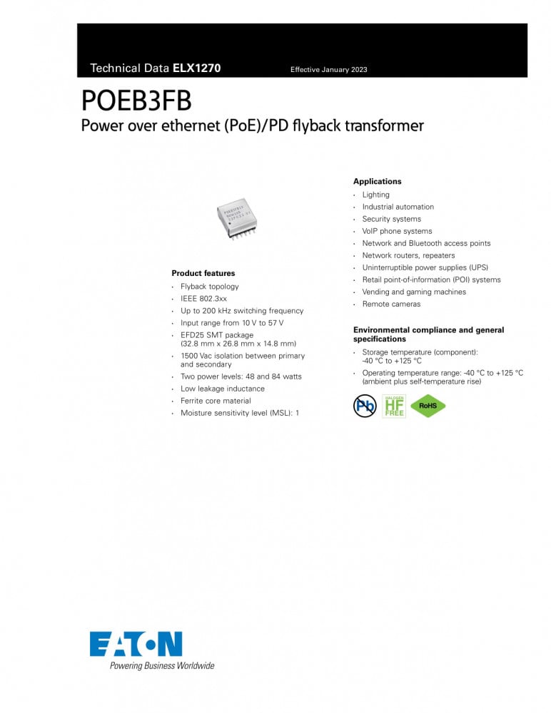 POEB3FB datasheet page 1