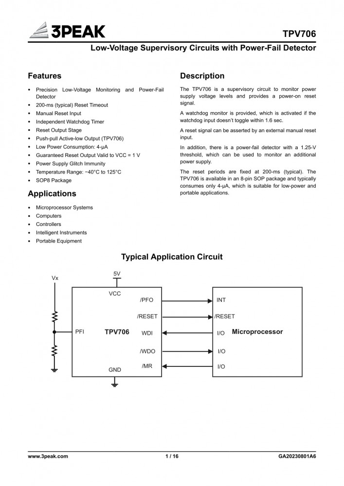 TPV706SL1-SR datasheet page 1