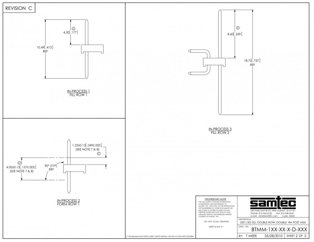 Samtec BTMM-107-01-G-D technical drawing page 2