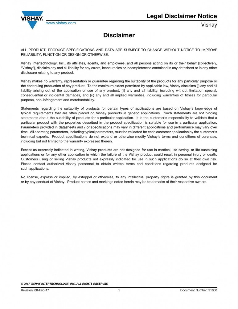 Vishay PTS sensor datasheet page 6