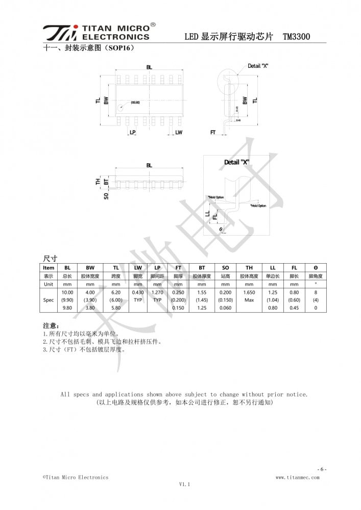 TM3300 datasheet page 6