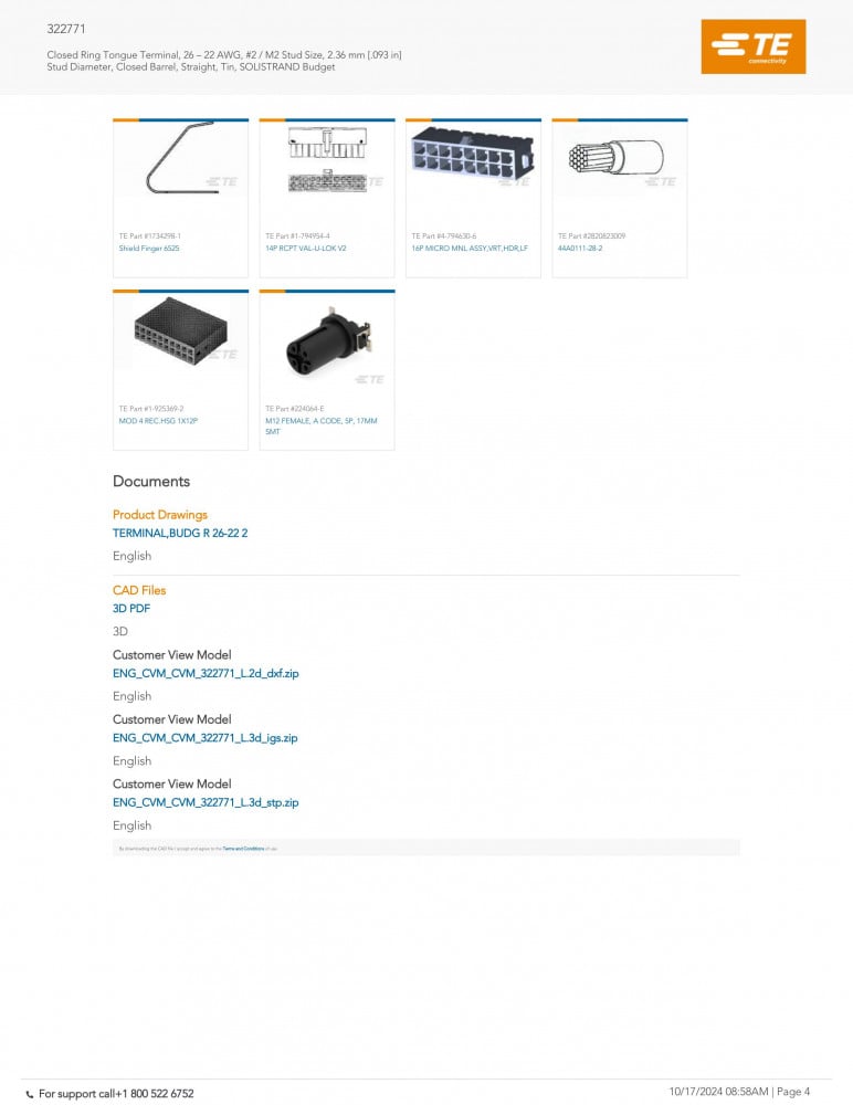 TE Connectivity 322771 technical document page 4
