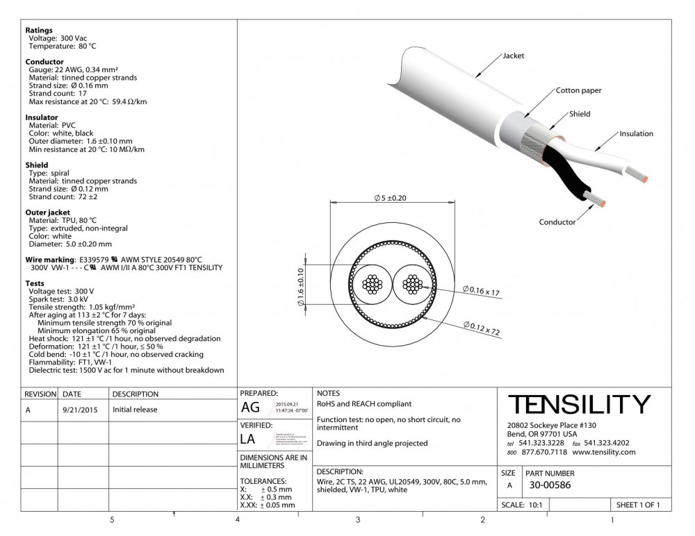 Tensility International 30-00586 product drawing preview