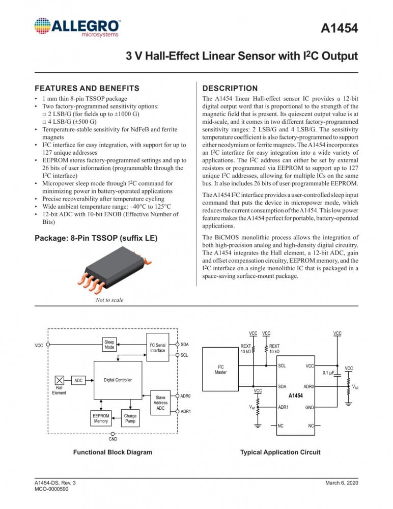 A1454 datasheet page 1