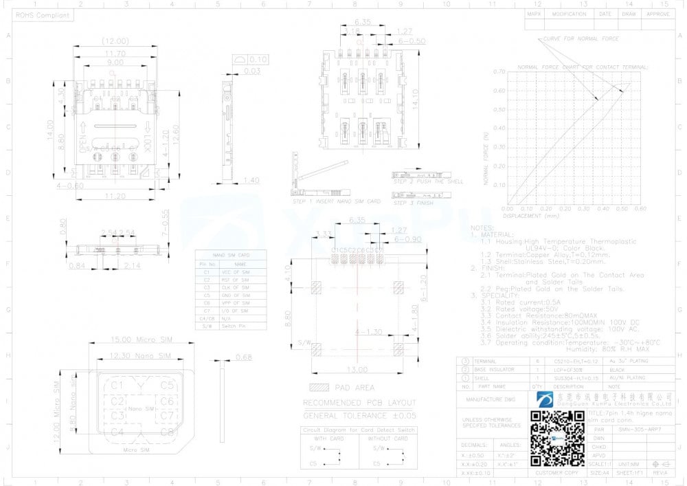 SMN-305-ARP7 manufacturer drawing page 1