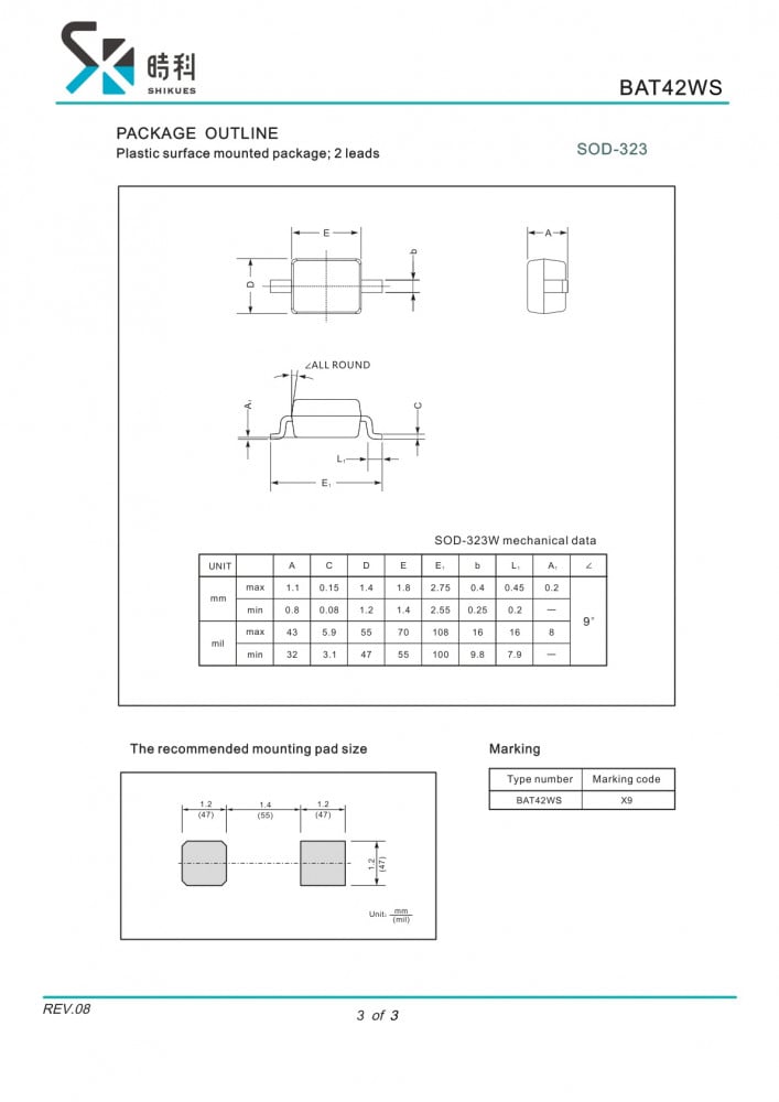 BAT42WS datasheet page 3