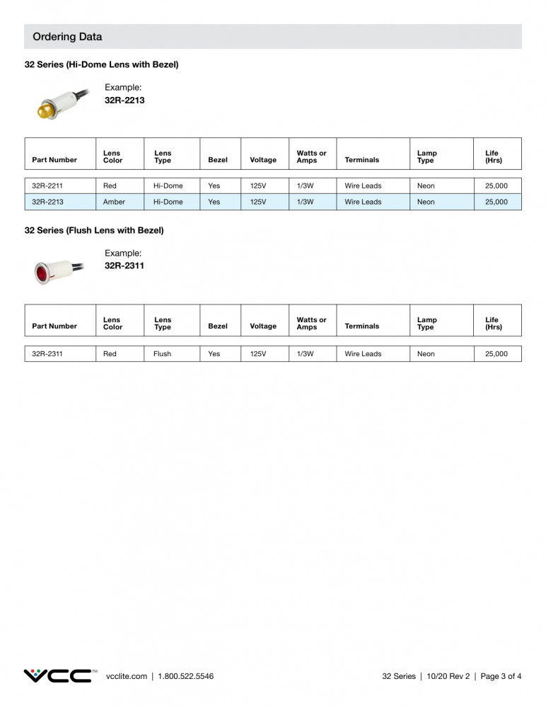 VCC 32 Series technical document, page 3