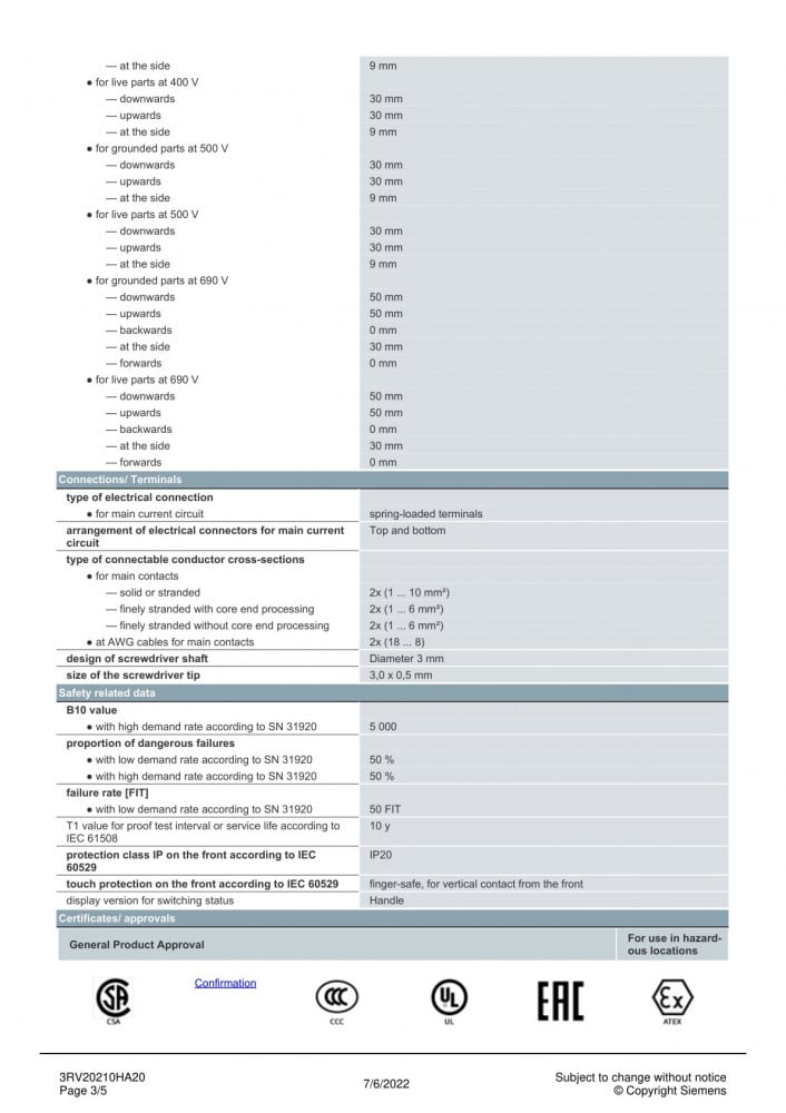 3RV20210HA20 datasheet page 3