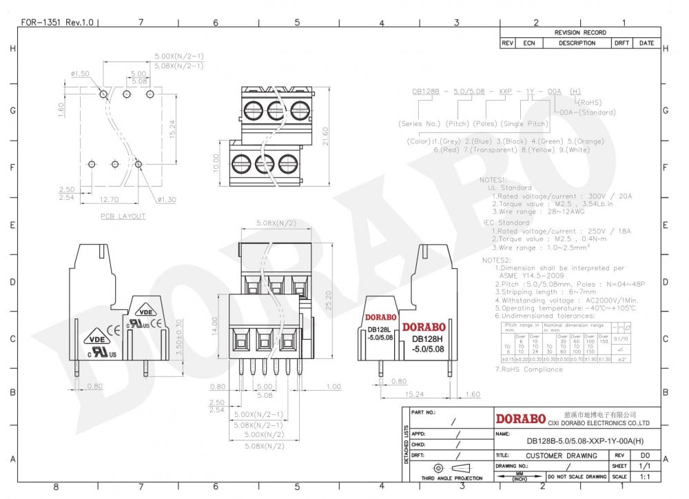 DB128B-5.08-2*2P-BK-S technical document preview