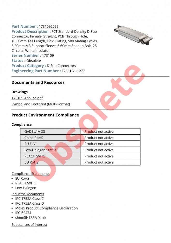 MOLEX 1731092099 technical drawing page 1