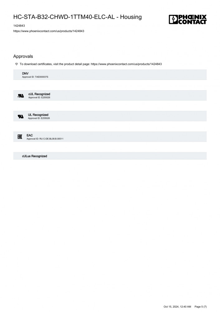 Phoenix Contact 1424843 technical document page 5