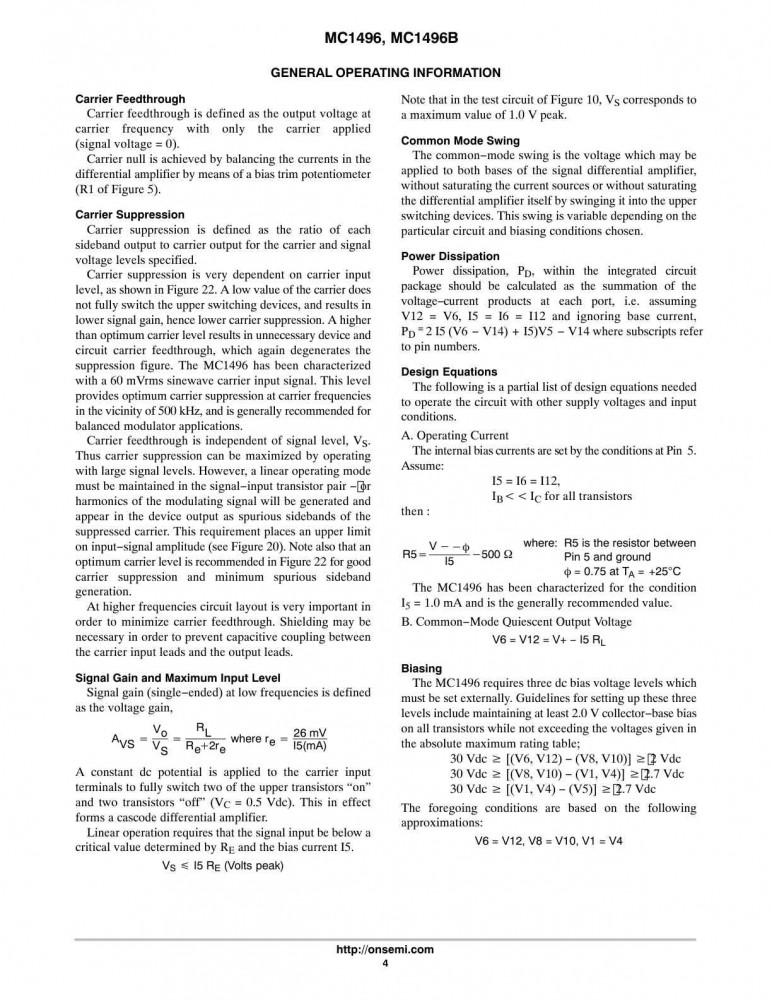 MC1496 technical document page 4