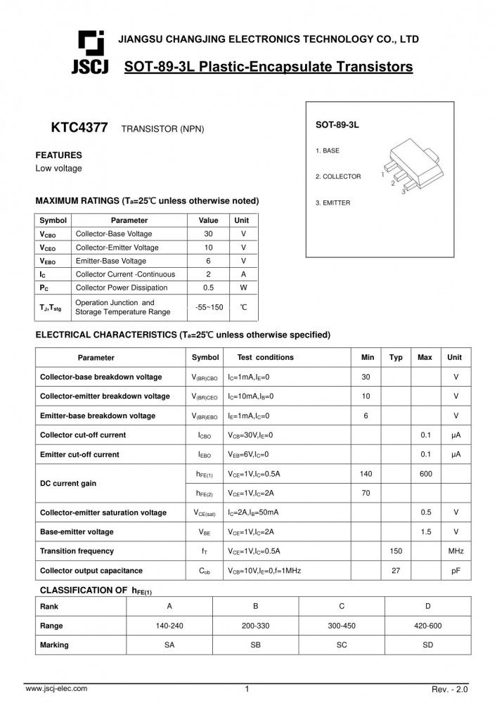 KTC4377 datasheet page 1