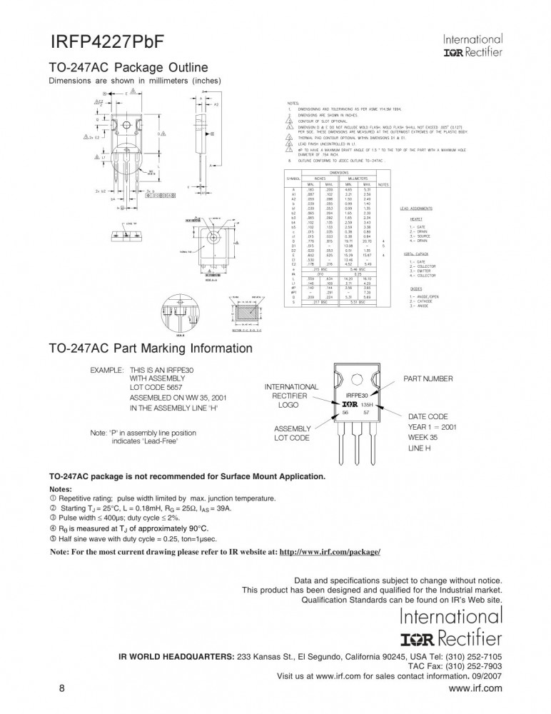IRFP4227PBF datasheet page 8