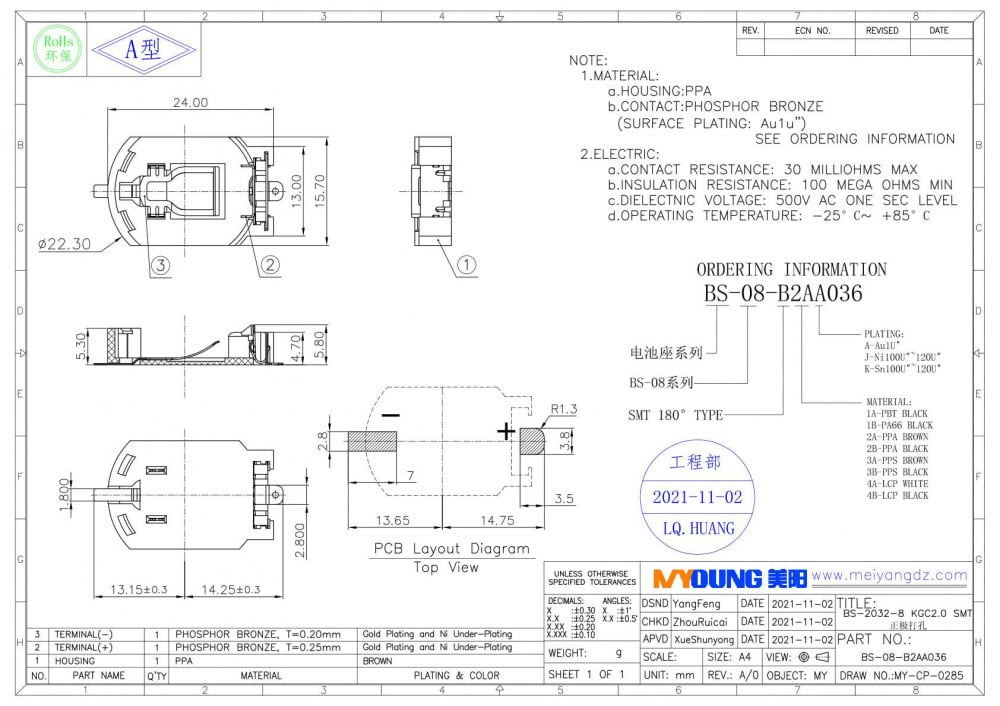 MYOUNG BS-08-B2AA036 product document preview