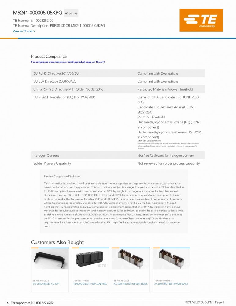 10202282-00 technical document page 1
