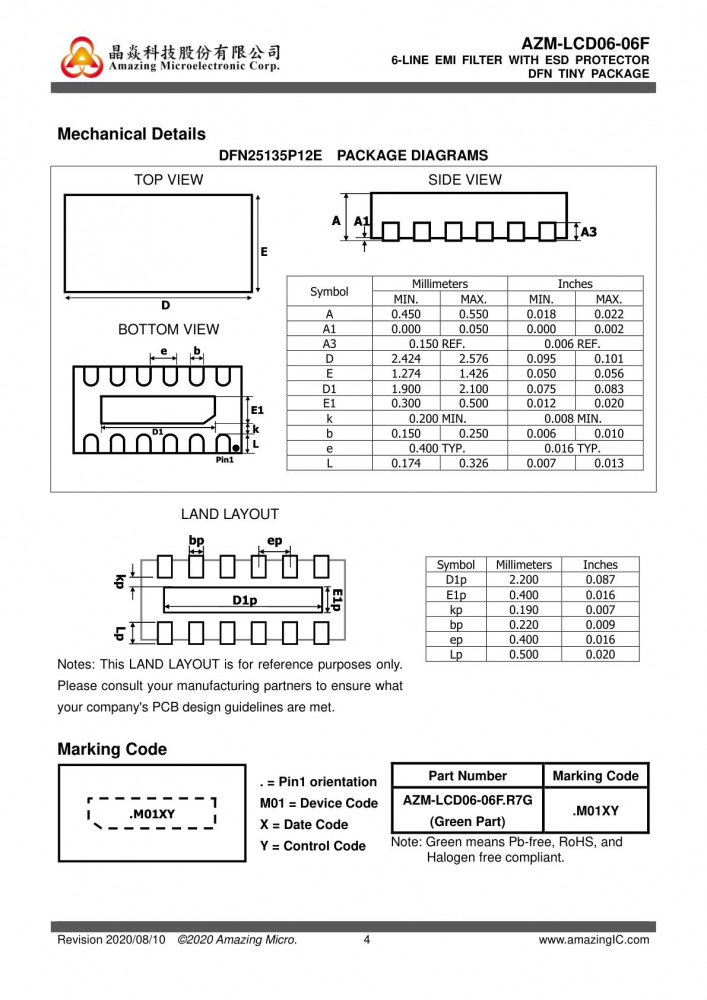 AZM-LCD06-06F datasheet page 4