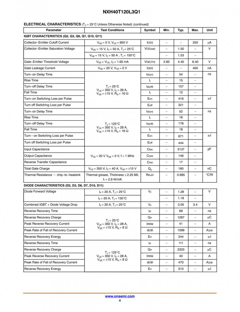 NXH40T120L3Q1 datasheet page 4