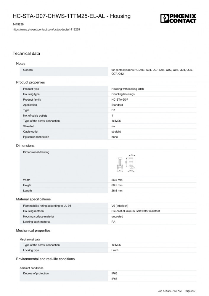Phoenix Contact 1419239 product documentation page 2