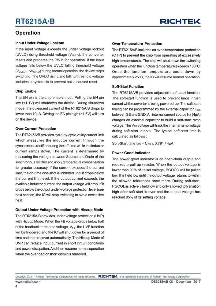 RT6215AHGJ8F datasheet page 4