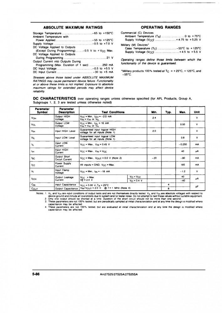 AM27S25APC datasheet page 7
