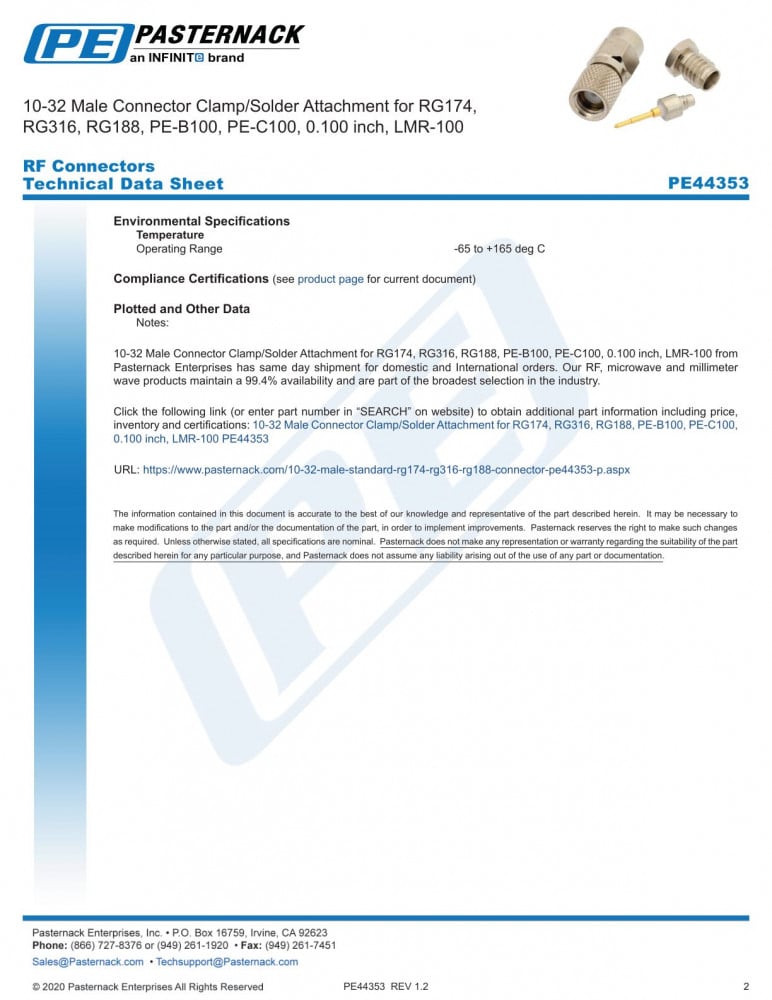 PE44353 datasheet page 2