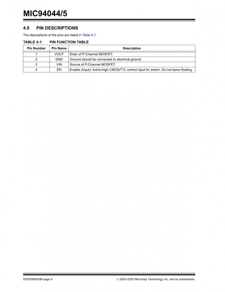 MIC94045 technical document page 8