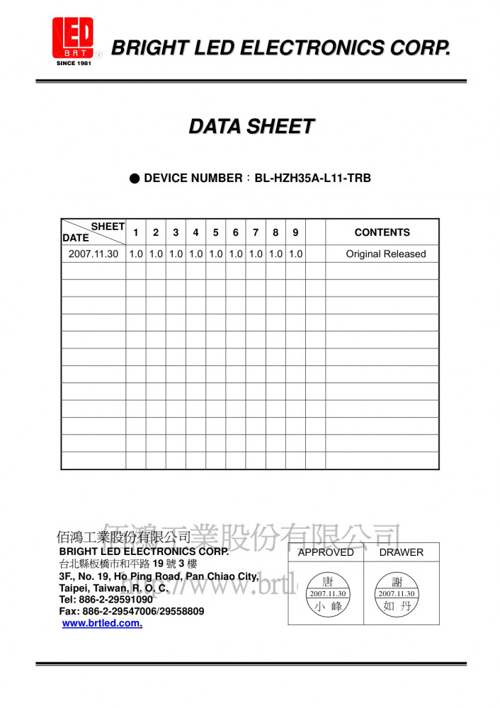 BL-HZH35A-L11-TRB datasheet page 1