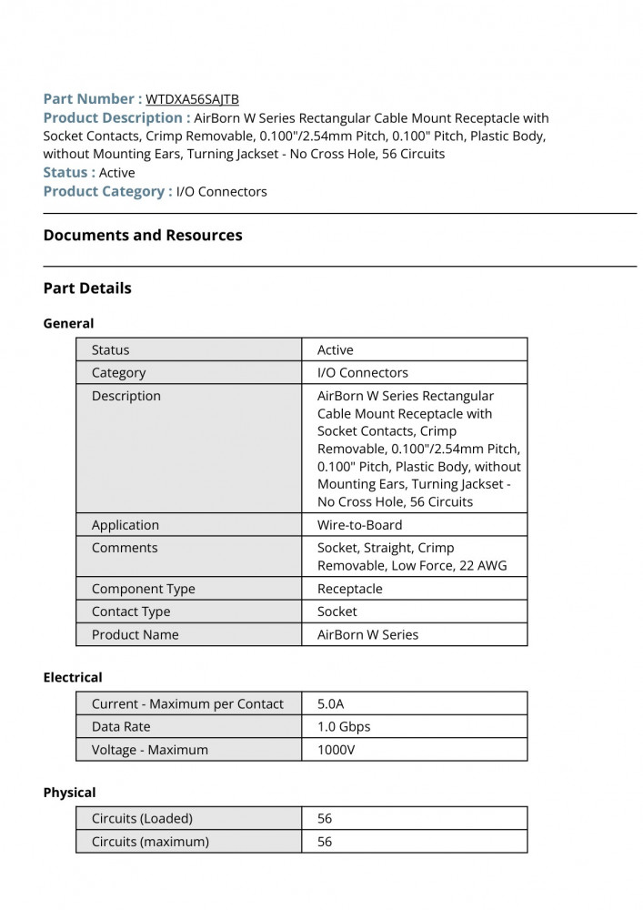 WTDXA56SAJTB technical document image, page 1