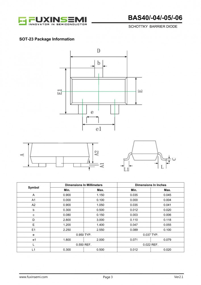 FUXINSEMI BAS40-04 datasheet page 3