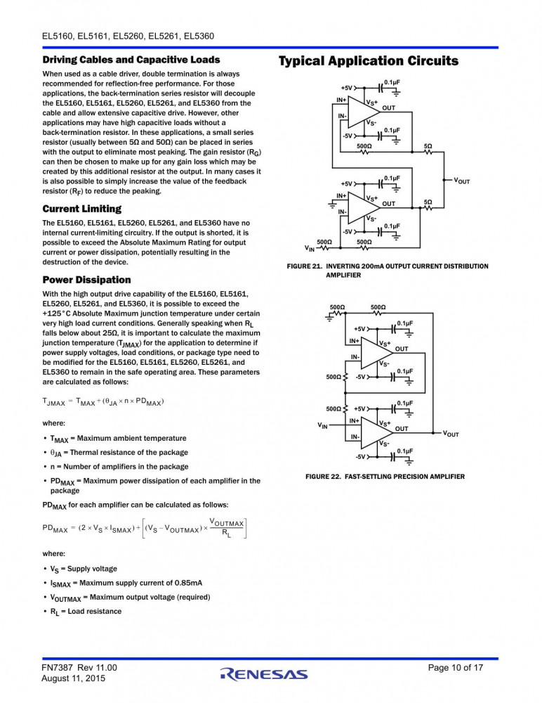 EL5161 datasheet page 10