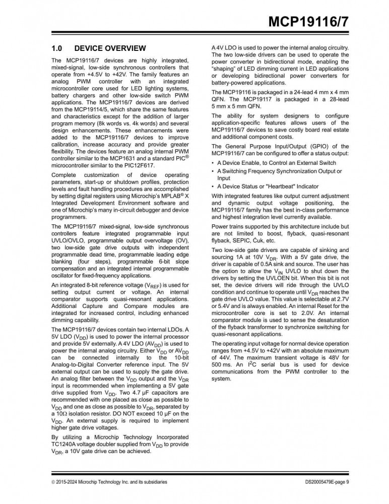 MCP19117 technical document page 9