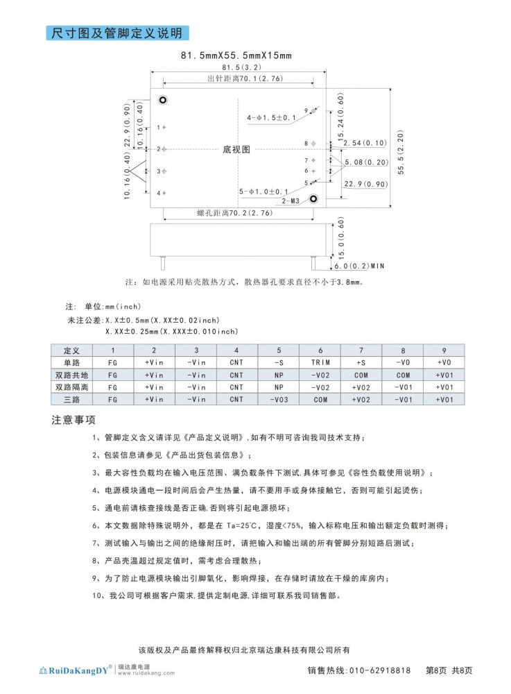 RM150-110S24W technical document page 8