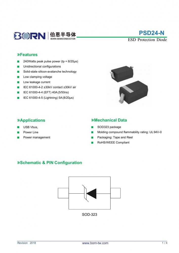 PSD24-N datasheet page 1