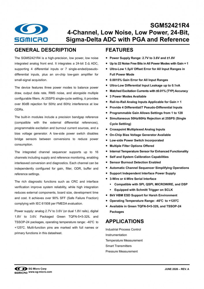 SGM52421R4 technical document page 1