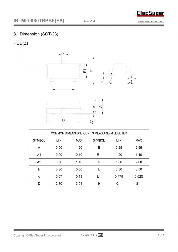 IRLML0060TRPBF(ES) datasheet page 5