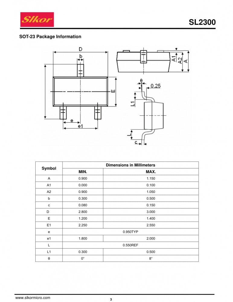 SL2300 datasheet page 3