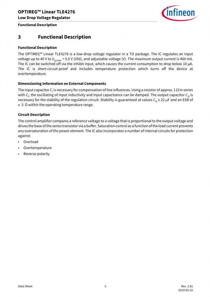 TLE4276 technical document page 5