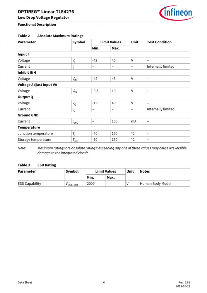 TLE4276 technical document page 6