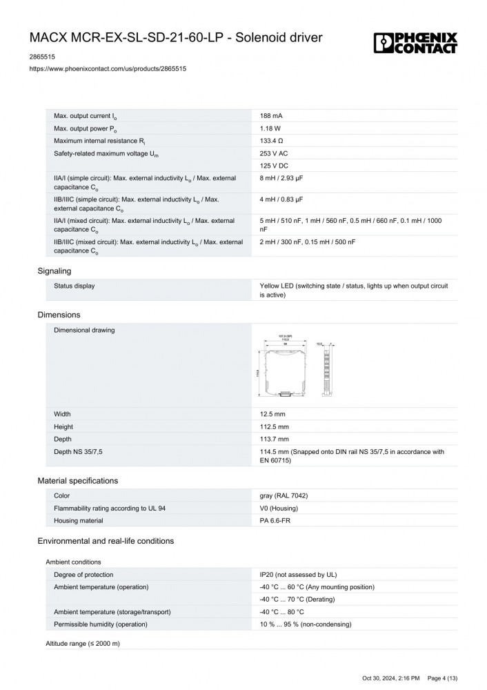 Phoenix Contact 2865515 technical document page 4