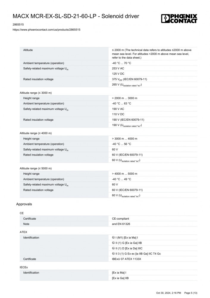 Phoenix Contact 2865515 technical document page 5
