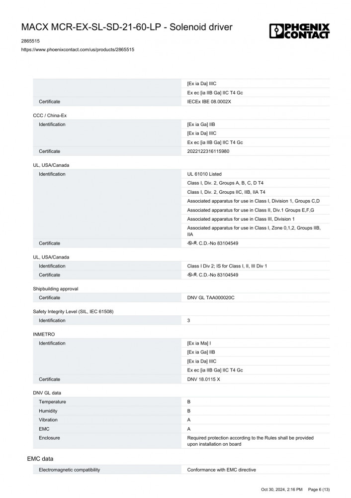 Phoenix Contact 2865515 technical document page 6