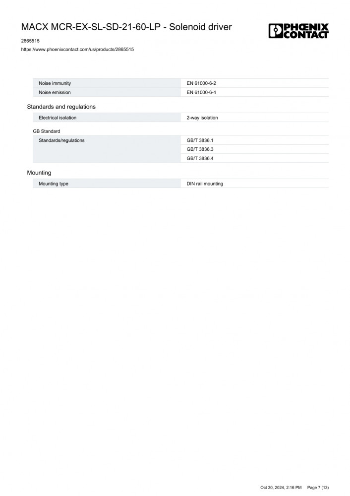 Phoenix Contact 2865515 technical document page 7