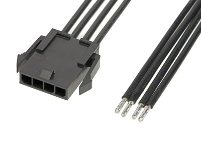 Micro-Fit 3.0 Male-to-Micro-Fit 3.0 Male Off-the-Shelf (OTS) Cable Assembly, Single Row, 150.00mm Length, Gold (Au) Plating, 3 Circuits, Black