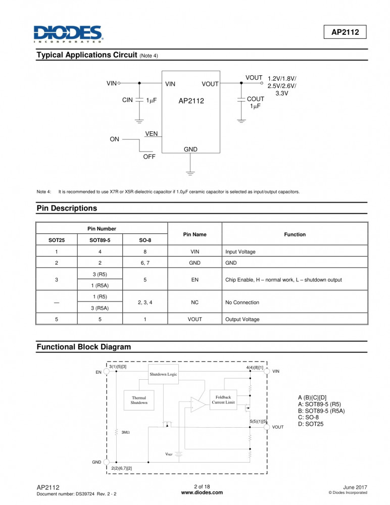 AP2112 datasheet page 2