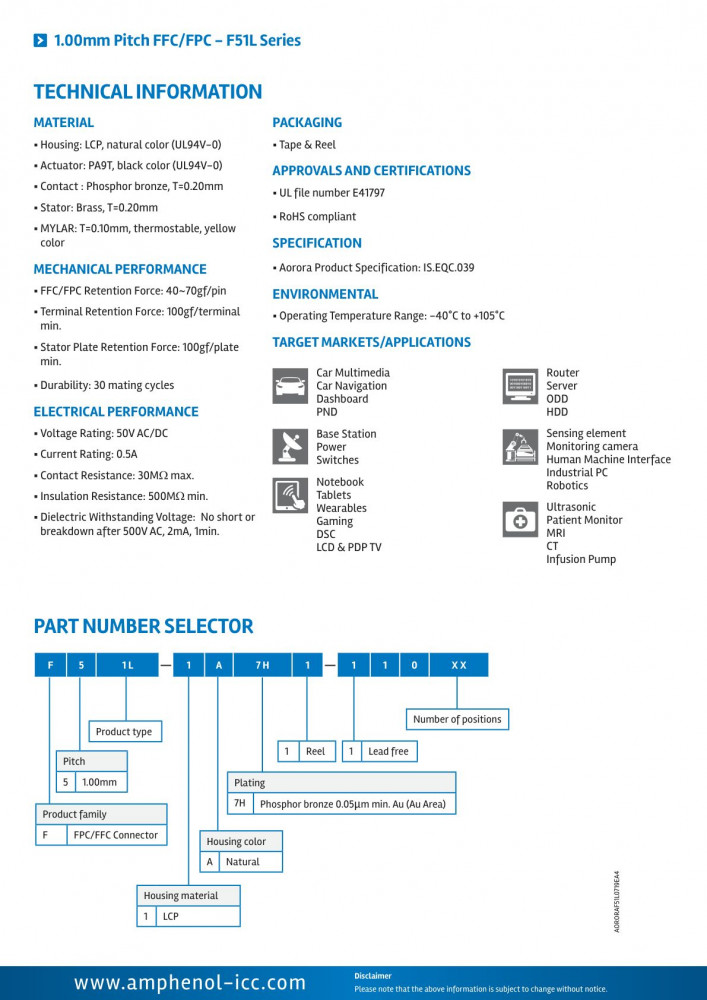 Amphenol F51L series technical document page 2