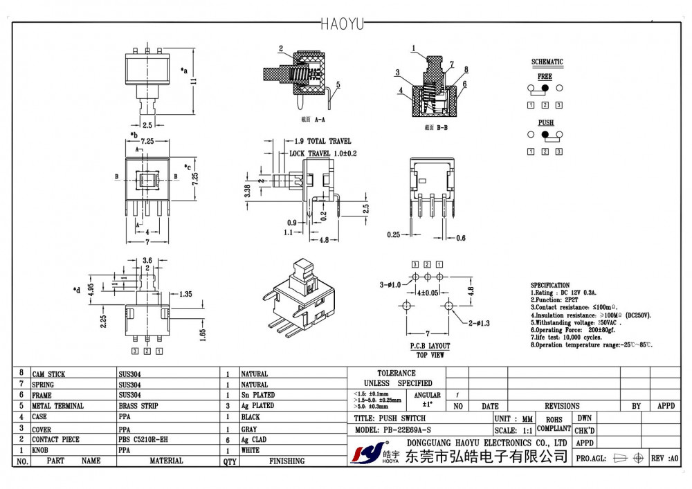 PB-22E69A-S-W-D material list page 6