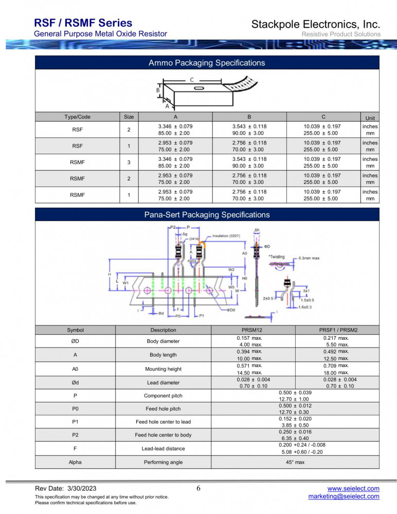 RSF series datasheet page 6