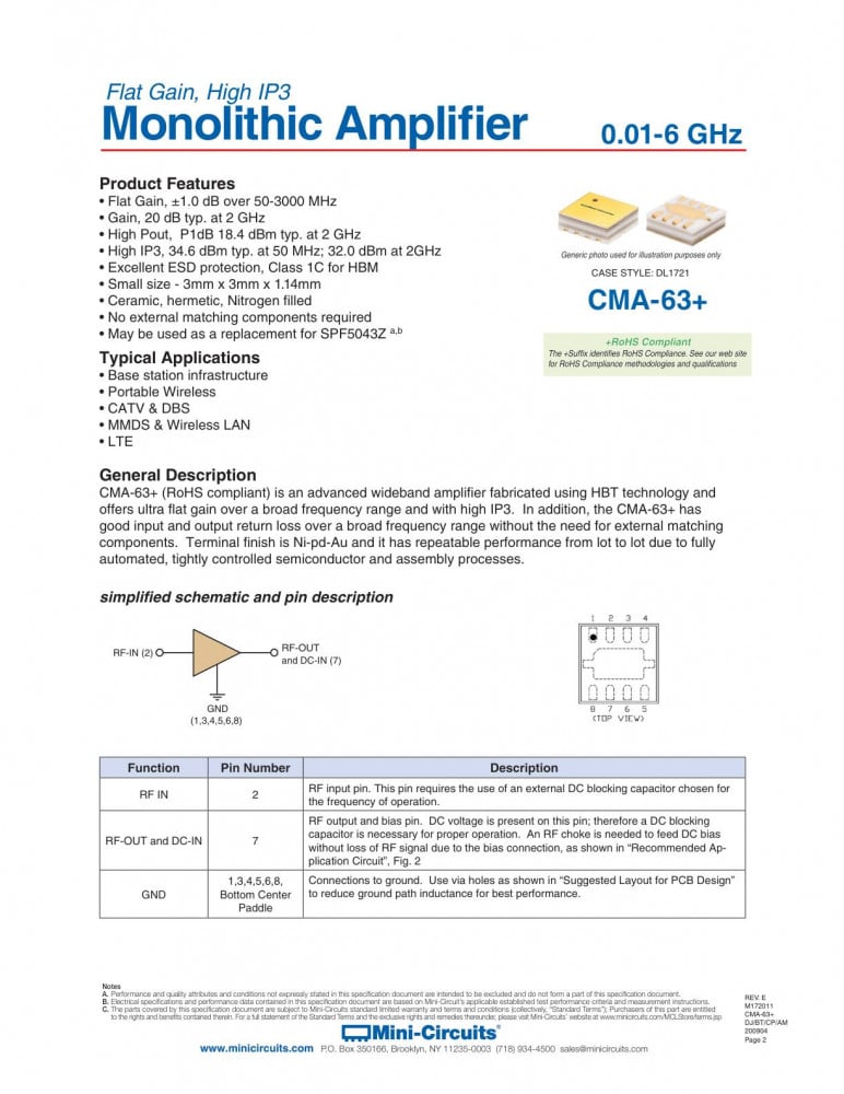 CMA-63+ datasheet page 2